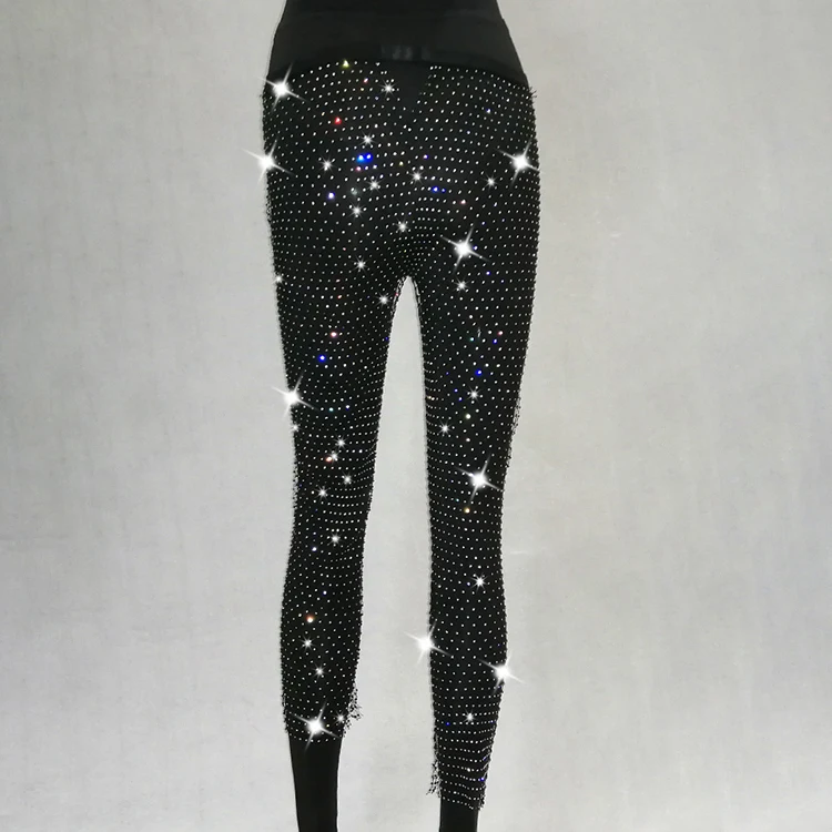 Lightweight Crystal Rhinestones Slim Sexy Tunic Pants Women Summer ...