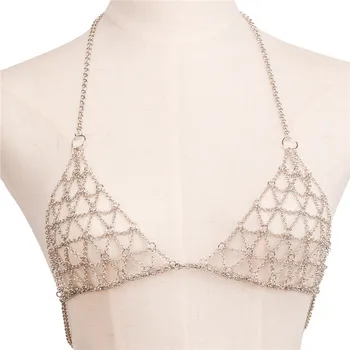 Body Metallic Chest Sexy Chain Bikini - Buy Sexy Chain Bikini,Body ...