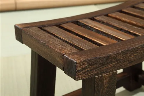 Japanese Antique Wooden Stool Bench Asian Traditional Furniture Living ...