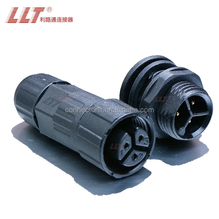 LLT M16 3 Pin LED Screw Waterproof Cable Connector