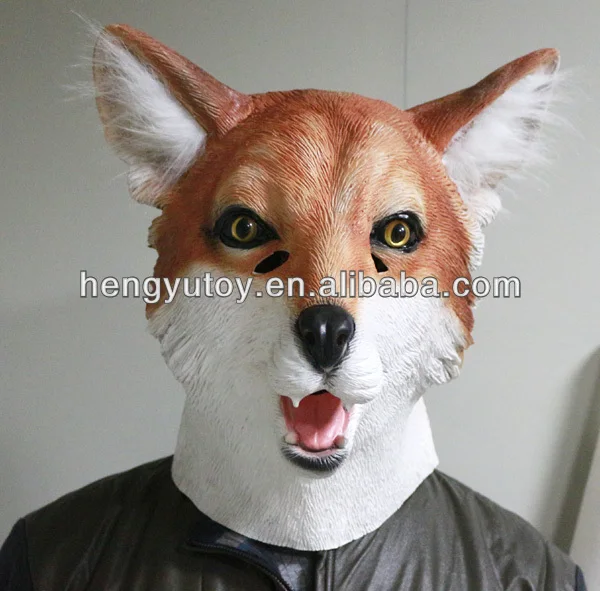 Creepy Fox Mask Deluxe Quality Adult Full Face Latex Carnival Costume ...