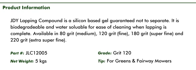 Grit 120 Lapping Compound for Reel Sharpening - Precision