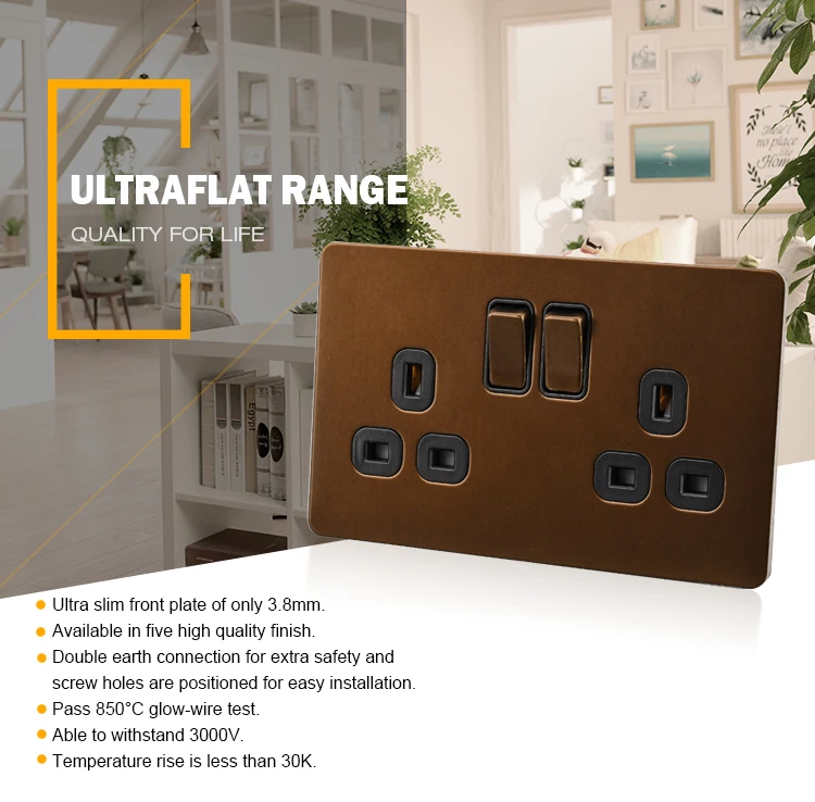 Bs 1363 Uk Electric 13a Twin Switch Socket Outlet - Buy 13a Twin Switch ...