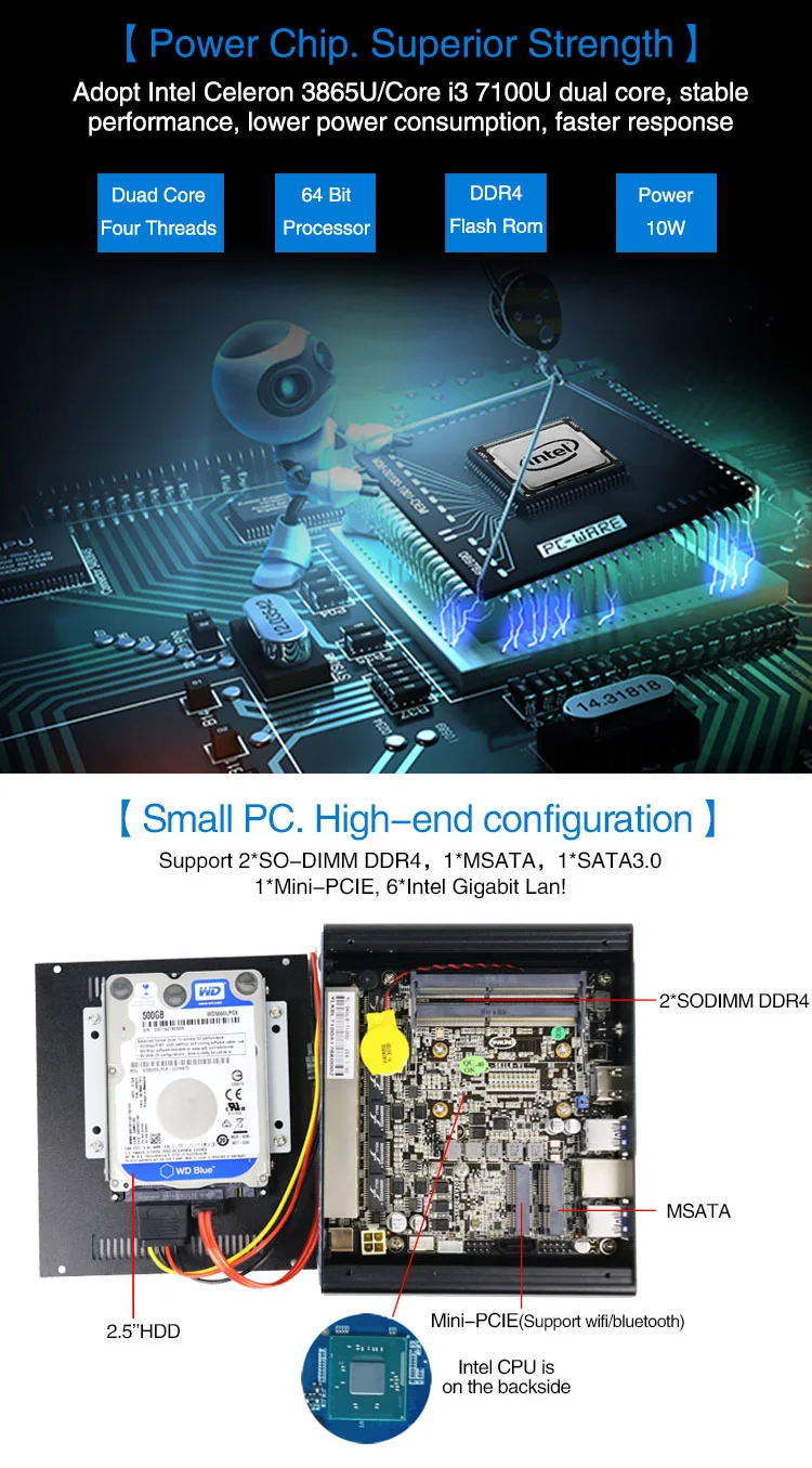 6 Lan Vpn Mini Pc Router Pfsense With Intel 3855u Linux Server Support ...