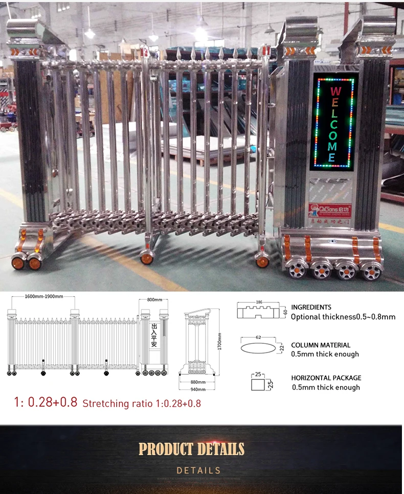 Automatic Stainless Steel Retractable Main Gate Design With Best Price ...
