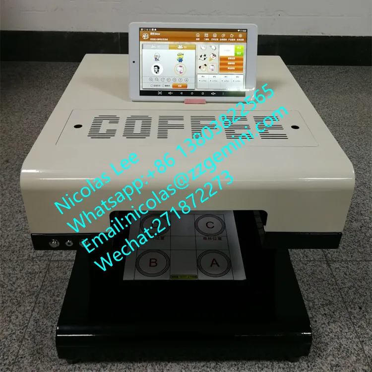 Android Touch Screen Coffee Latte Printer,Edible Inkjet Coffee Printing ...