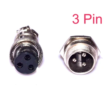 Gx16 M16 Aviation Cable Connector 3 Pin Metal Connector Plug+socket ...