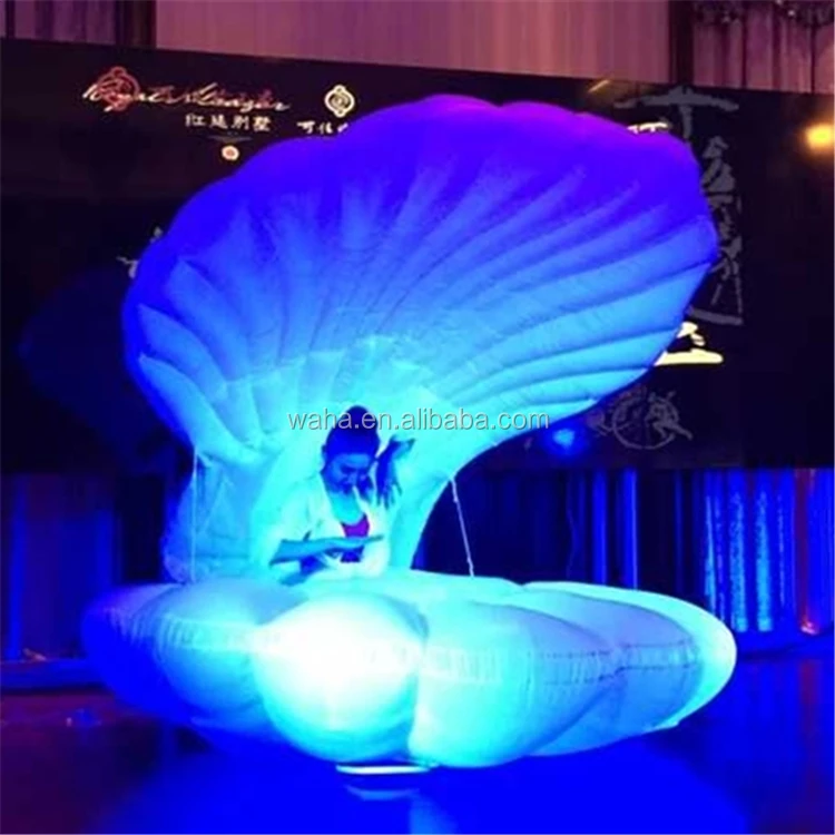 Inflatable Blue Sea Shell Light - Illuminate Your Space