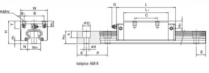 Original HIWIN HGH30CA Linear Guide Rail - High Precision