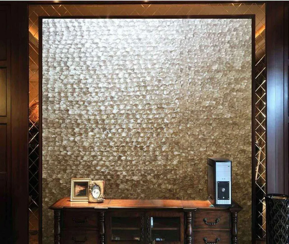 Hot Natural Beautiful Gold Capiz Shell Wallpaper - MSB