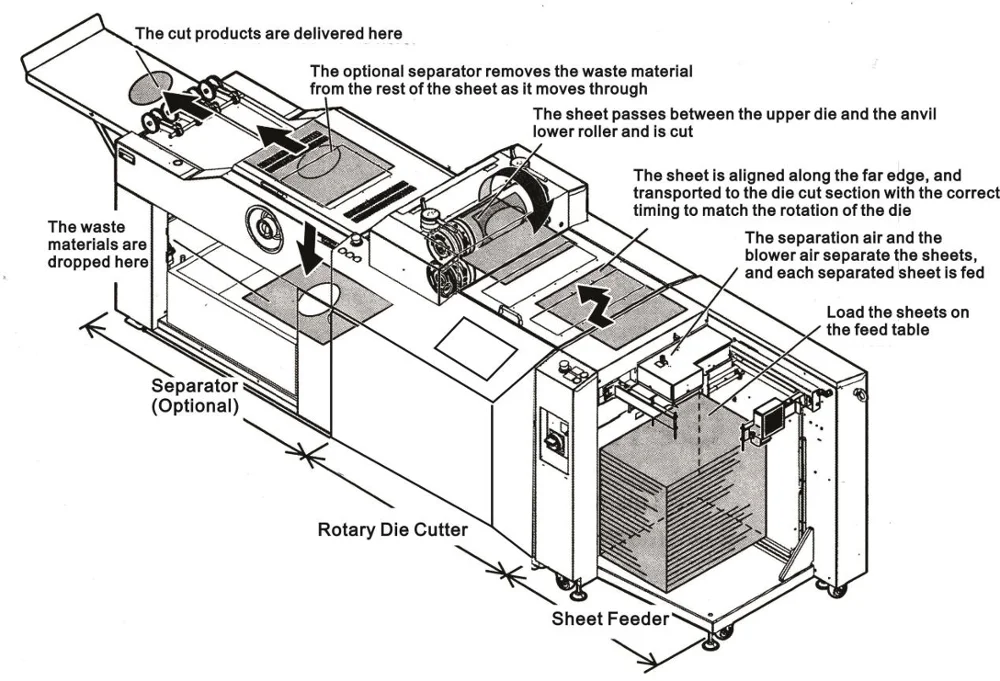 Rotary Die Cutting Machine Without Separator Ms-s4055 Automatic Paper ...