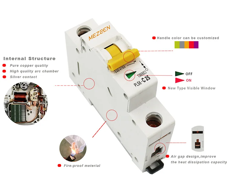 L7 Series 3 Pole Mcb 25 Amp 400v Manual Transfer Miniature Circuit ...
