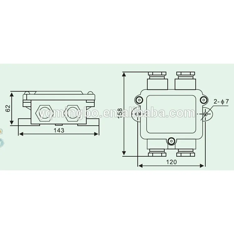 794833 Ip56 J-2m 250v 20a Ip56 Marine Waterproof Junction Box With ...