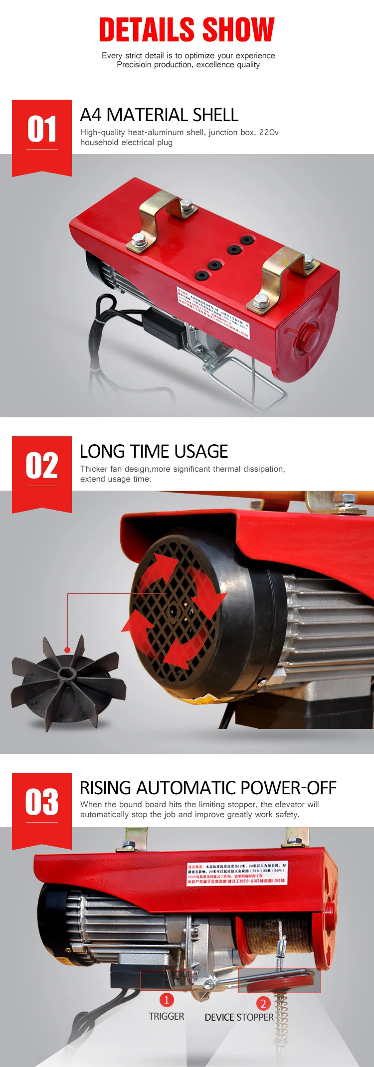 Lifting Motor Small 200kg-1000kg Miniature Mini Electric Wire Rope ...