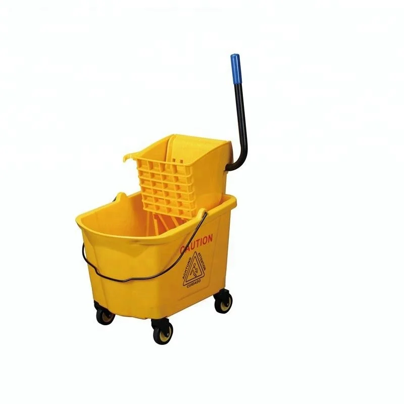 Big Capacity Squeeze Mop Bucket System with Long Mop Refill