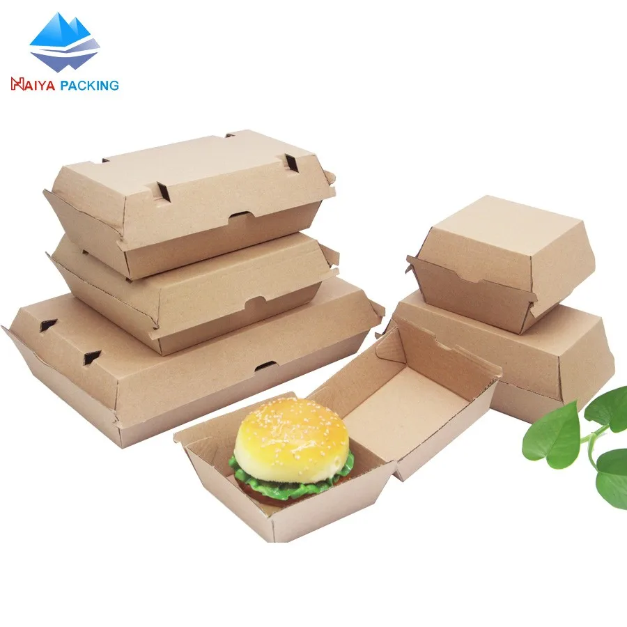 Brown Kraft Paper Burger Box Hamburger Box Of Paper Buy Paper Burger