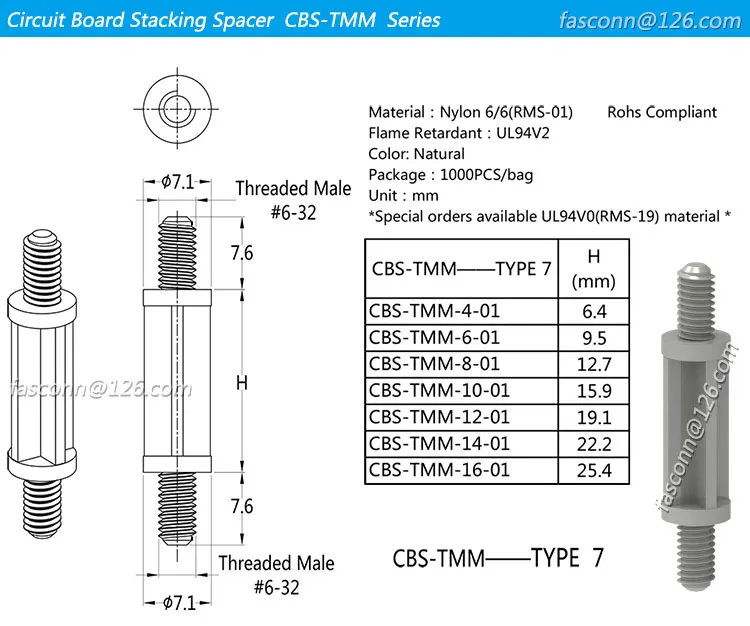 Hex Threaded Standoff Studded Circuit Board Support