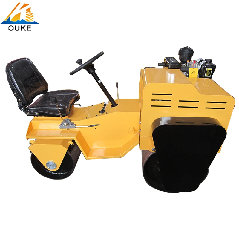 Ride-on Compact Smooth Wheel Road Roller Machine For Vibratory - Buy ...