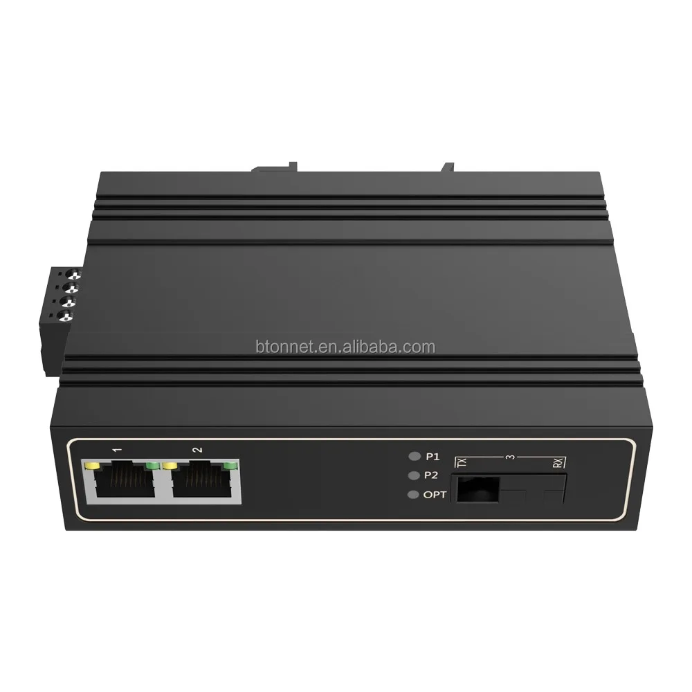 Industrial Media Converter 2port Rj45+1fiber Port Single Mode Dual ...