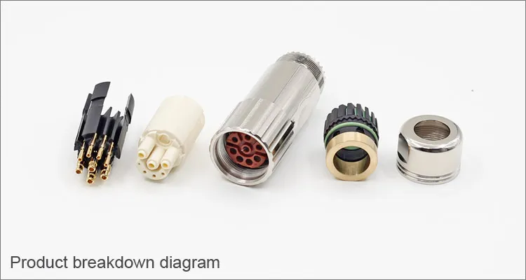 M23 Power Straight Female Metal Plug Crimp 6pin 8pin Connector by CAZN