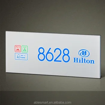 Hotel Led Digital Room Number Display With Touch Electronic Doorplate ...