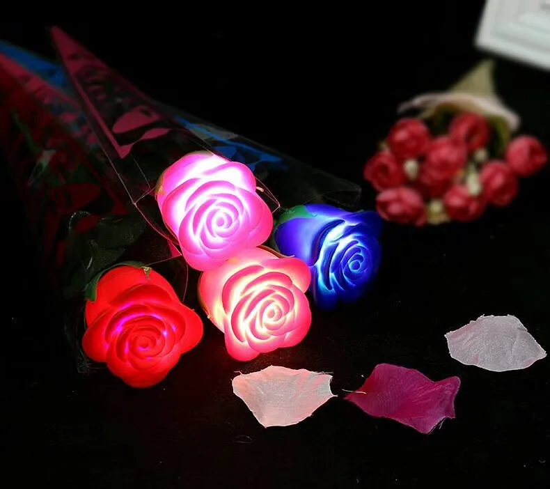 Promotional Plastic LED Rose Flower for Party or Lovers Gift