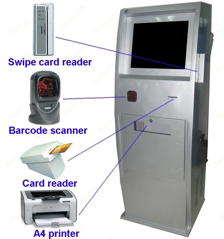 19 Inch Customized Swipe Card Reader/bar Code Scanner/card Reader/a4 ...