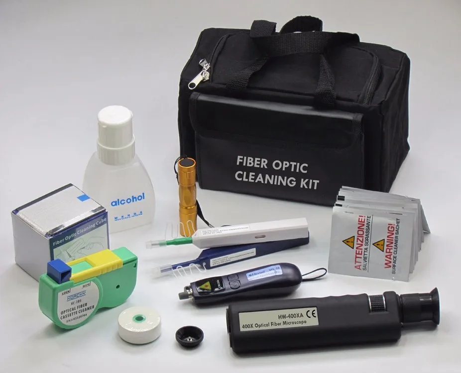FTTH Fiber Optic Inspection Test Cleaning Tool Kit