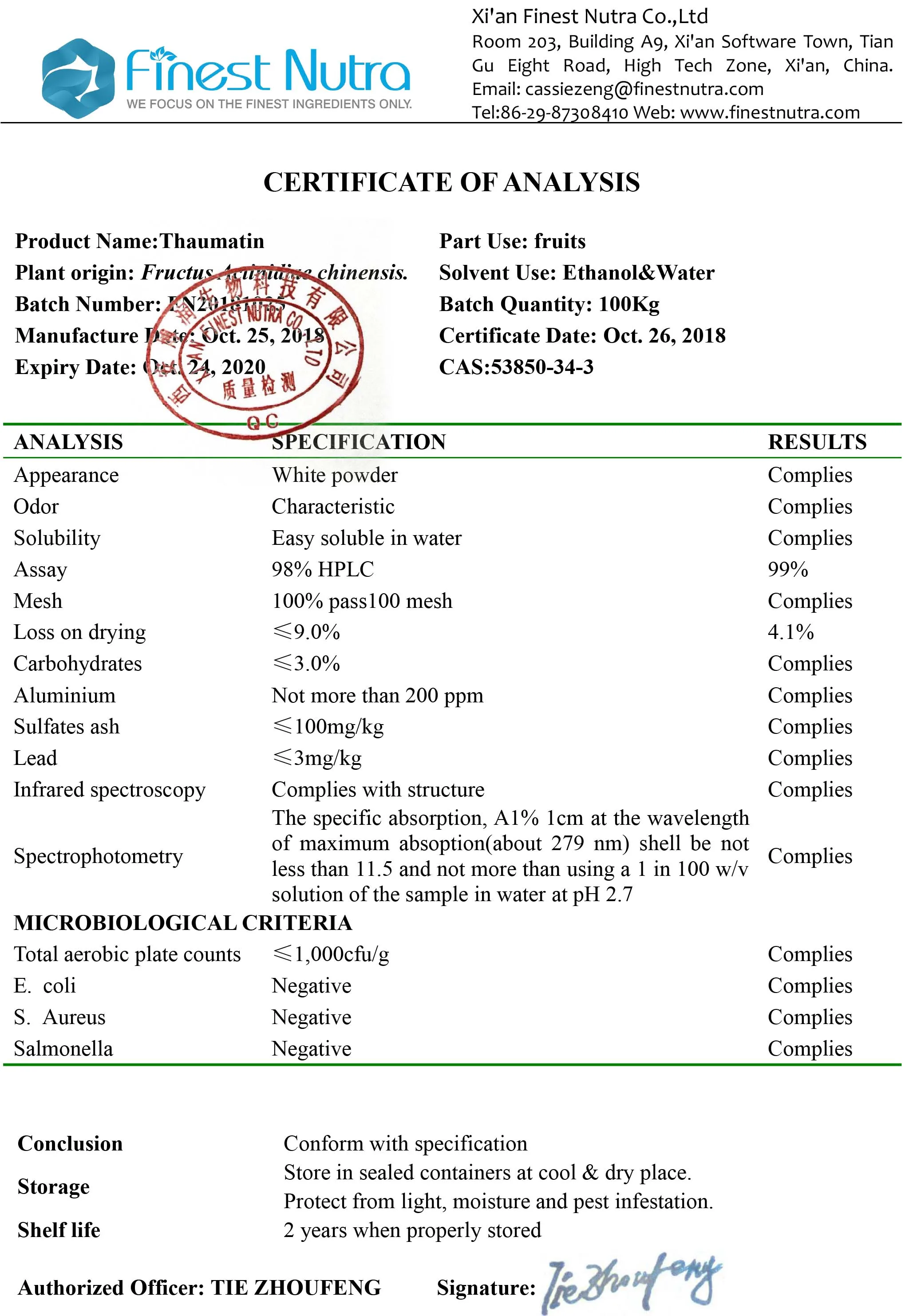 Natural Origin Sweetener - Thaumatin from Katemfe Fruit
