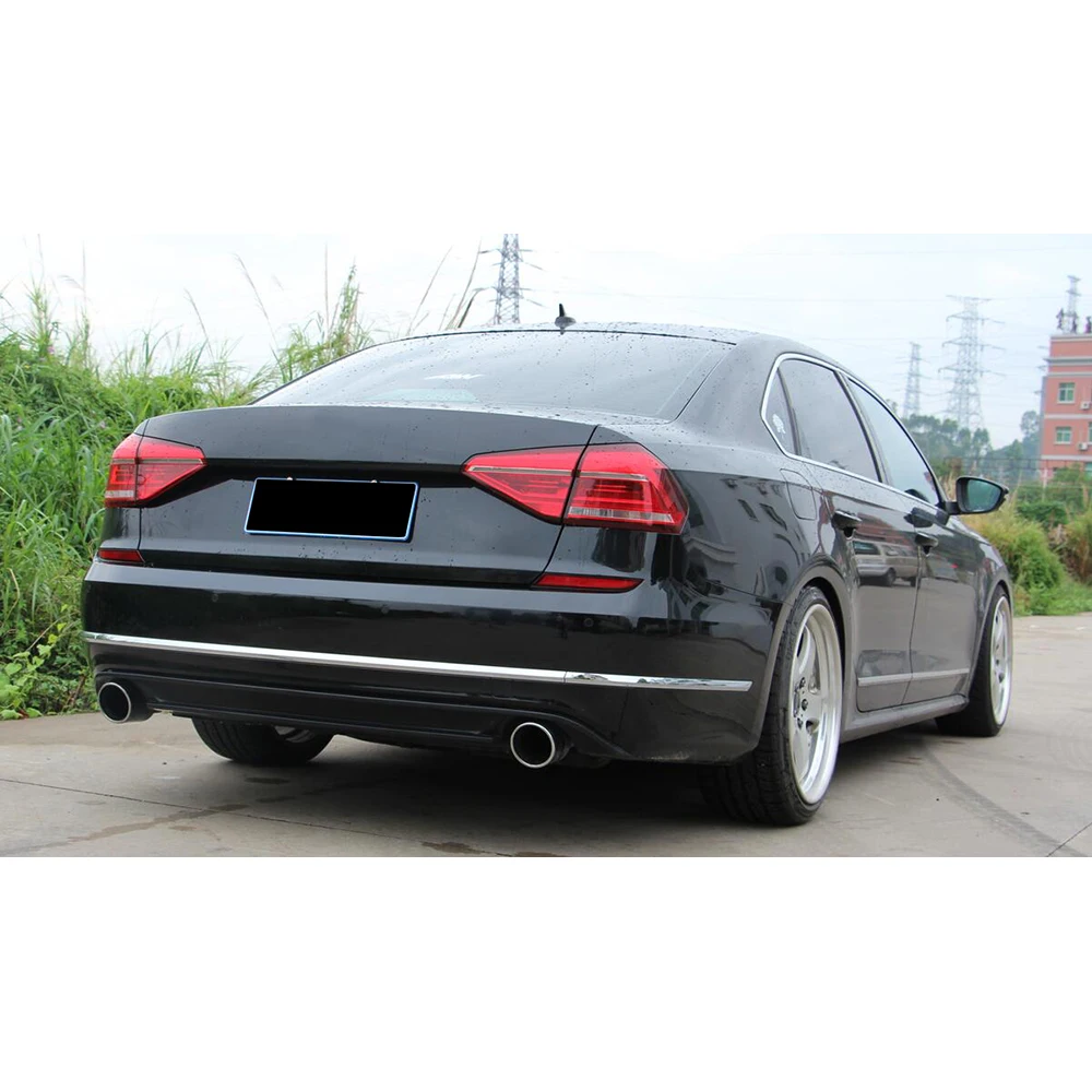 PU Unpainted Rear Bumper Lip Diffuser for VW Passat 2016-2018