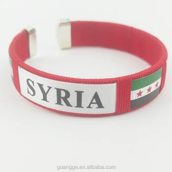 Manufacturers Wholesale Syria National Flag Bracelet Hand Made Fabric ...