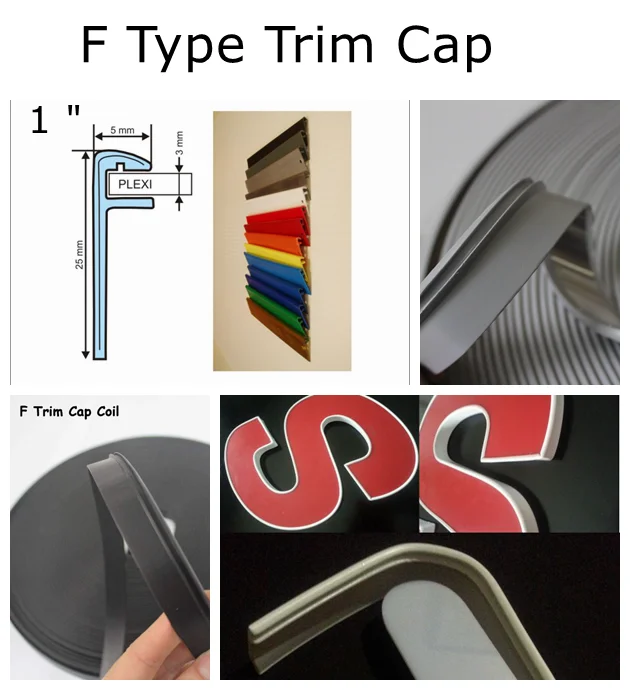 3/4 Inch J Type & 1 Inch Arrow Type Golden Color Trim Cap