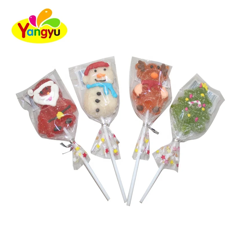 Cute Santa Claus Soft Chewy Fruit Lollipop Candy - Buy Santa Lollipop ...