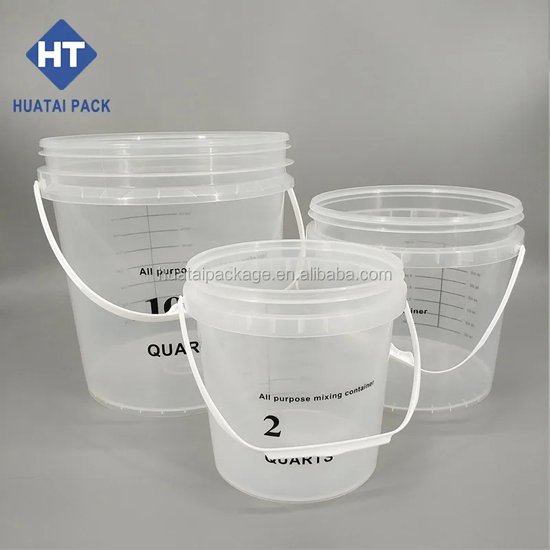 Food Grade Transparent 2L Plastic Buckets - ISO9001 Certified
