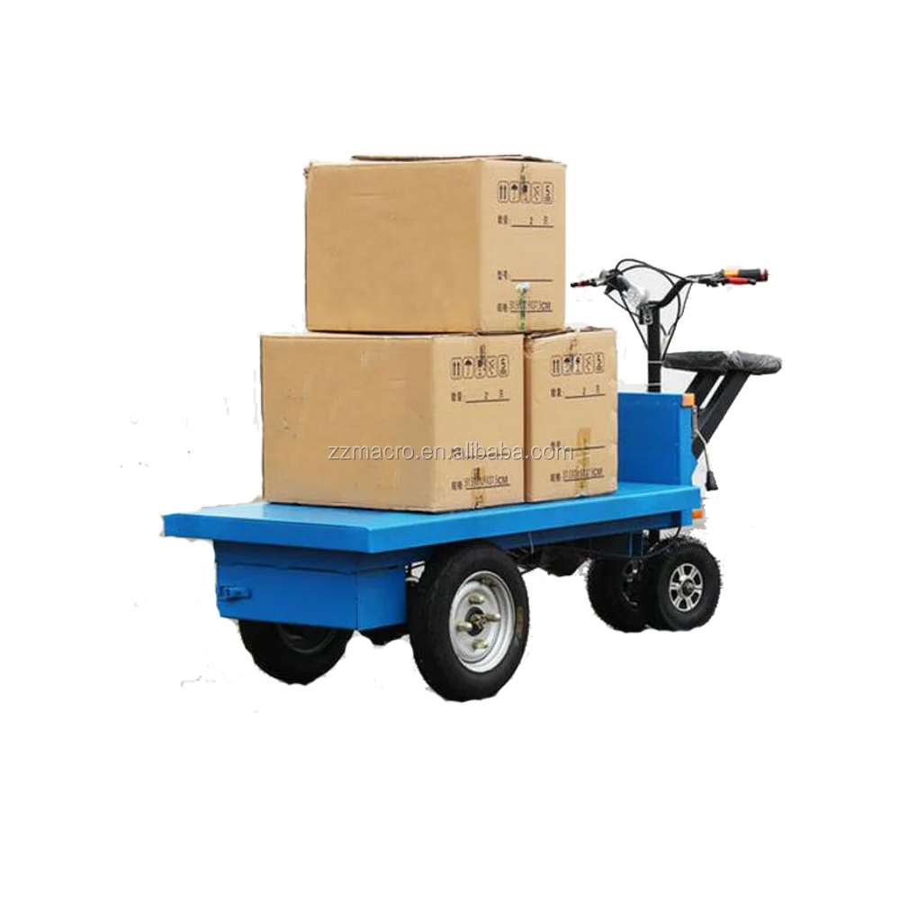 Warehouse Flatbed Car Platform Battery Operated Trolley 1t Load Weight ...