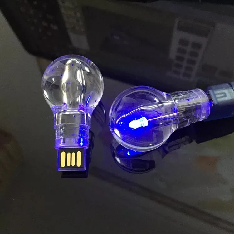 Custom Logo 4GB USB Flash Drive - Bulb Shape Memory Stick with LED ...