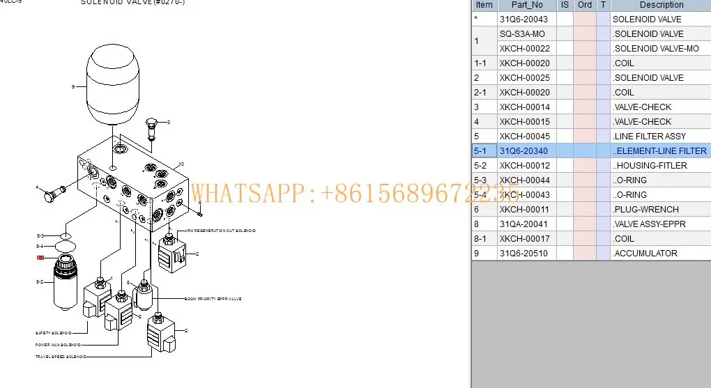 Filtro hidráulico 31Q6-20340 ZGAW-00013 para excavadora sobre orugas ...
