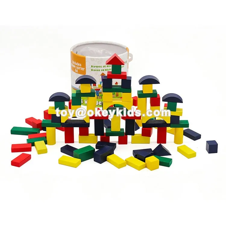 New Arrival Colorful 50 Pcs Safe Hardwood Building Block Sets With ...