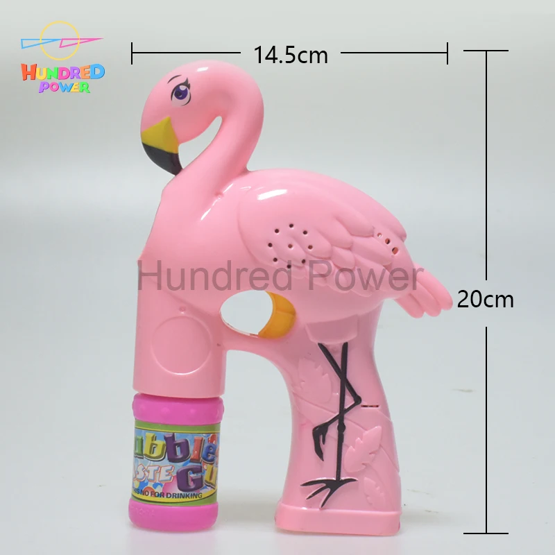 Flamingo Shooter Bubble Gun Light Up Bubbles Blower With Led Flashing ...