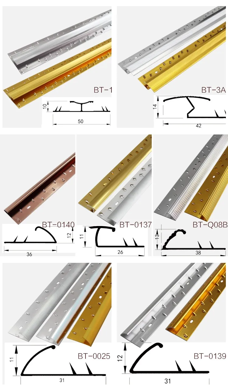 Carpet and Flooring Door Bar Threshold Double Aluminium Bar Naplock