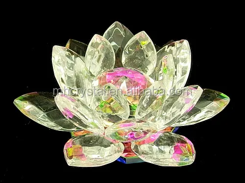 Rainbow Color Crystal Lotus Flower Mh-h0090 - Buy Decorative Crystal ...