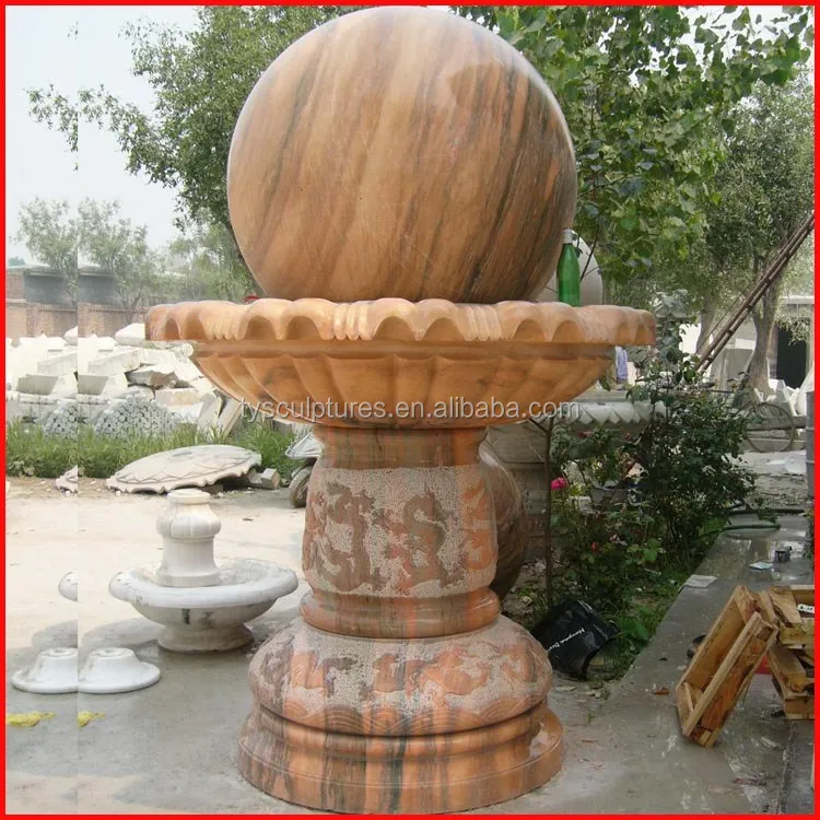 Large Outdoor Stone Spinning Fountain Marble Floating Ball Water ...
