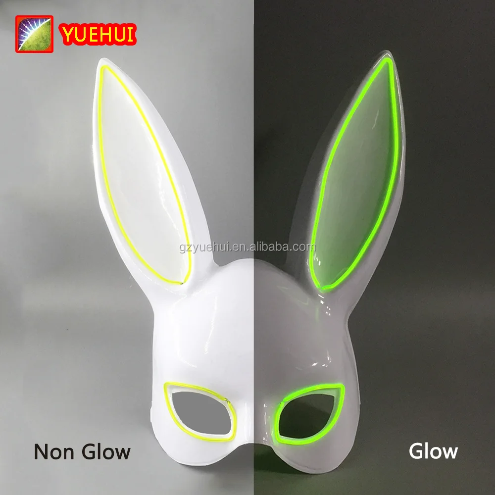 Night Club Accessories Sound Active Led Bunny Rabbit Mask Music ...