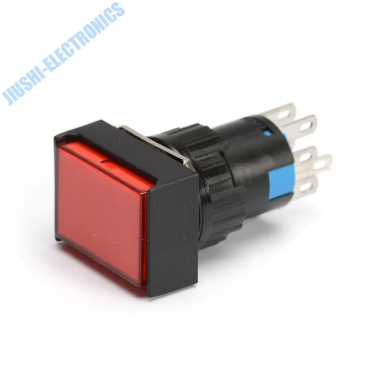 La16j-22d Rectangular 16mm Momentary Push Button Switch Illuminated 8 ...