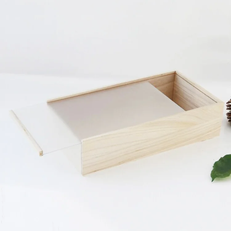 Custom Lightweight Transparent Lid Paulownia Wooden Shadow Box With ...