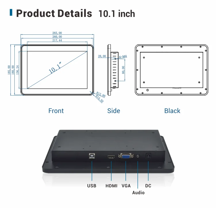 10.1 Inch Open Frame Metal Housing TFT LCD LED Touchscreen Monitor ...