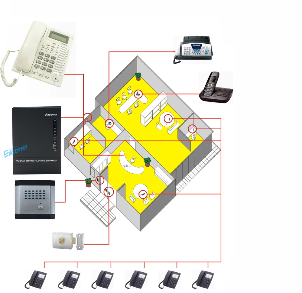 Excelltel MD208 8 Extension PABX Telephone System for Office & Home