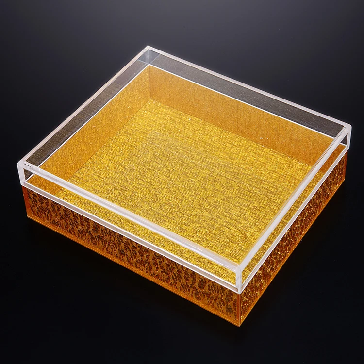 PMMA Custom Gold Color Acrylic Display Case Gift Box