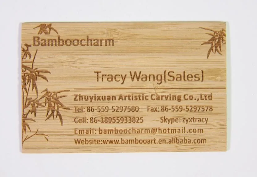 Laser Engraved Bamboo Business Card - Buy Bamboo Business Card,Laser ...