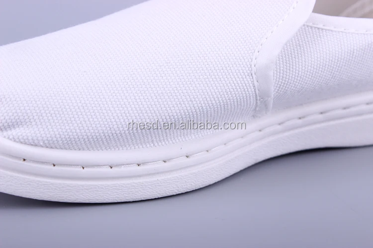 Cheap PVC Sole White Anti-Static Canvas ESD Clean Room Shoes for Working